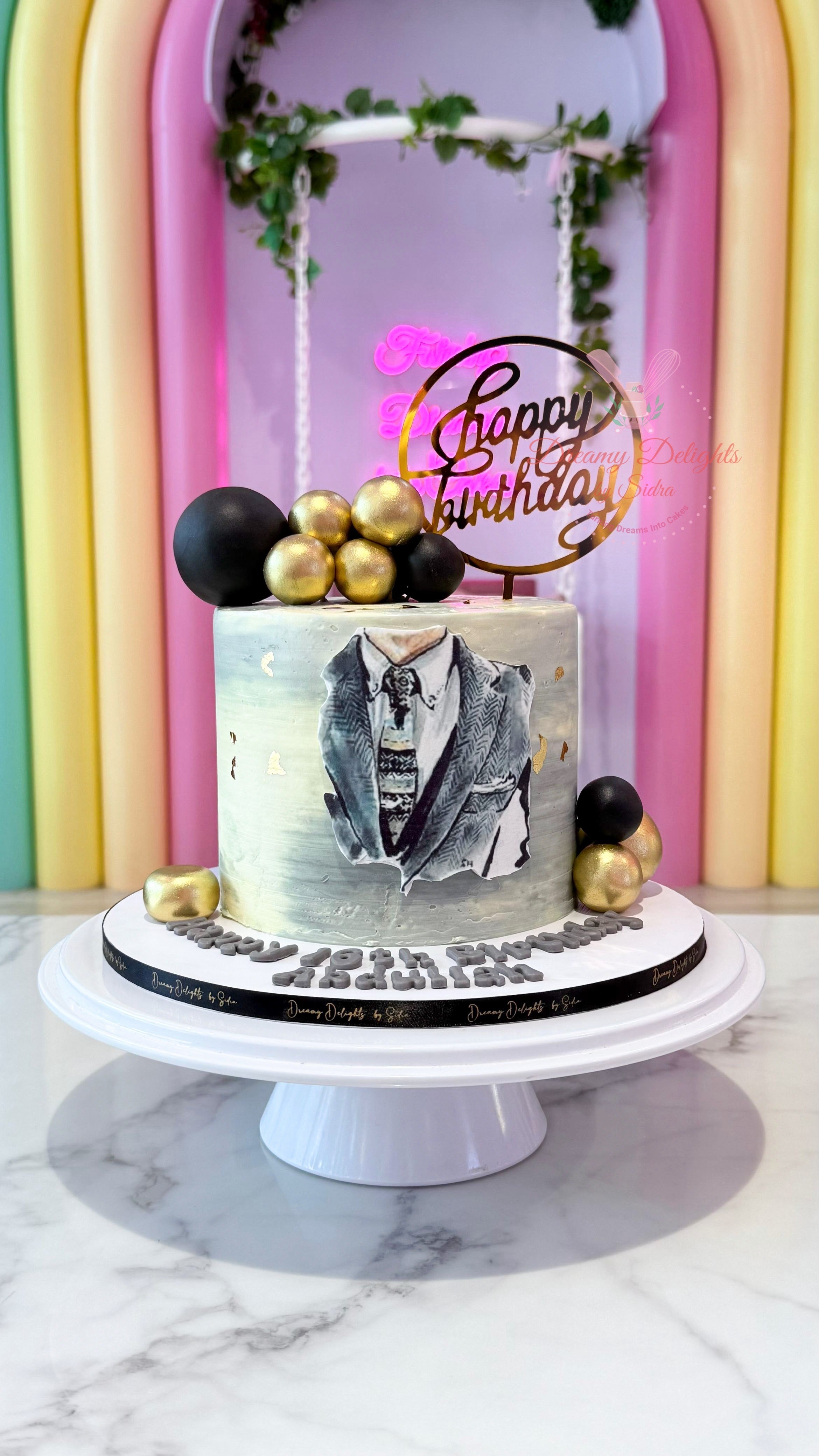 Gentleman Cake Elegance – Luxury Cake for Him Dubai – DreamyDelightsBySidra